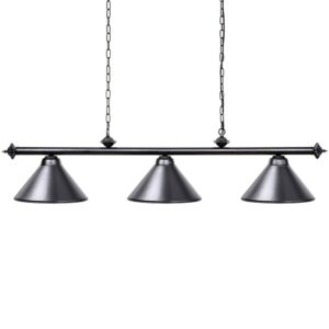 Wellmet 3 Light Pool Table Light, Vintage Retro Kitchen Island Pendant Light with Matte Black Shade, Modern Industrial Chandelier