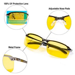 Night Driving Glasses Anti Glare Polarized With Stylish Case - Night Vision/ Tac Glasses - for Driving - Nighttime Glasses