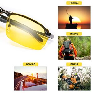 Night Driving Glasses Anti Glare Polarized With Stylish Case - Night Vision/ Tac Glasses - for Driving - Nighttime Glasses