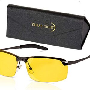 Night Driving Glasses Anti Glare Polarized With Stylish Case - Night Vision/ Tac Glasses - for Driving - Nighttime Glasses