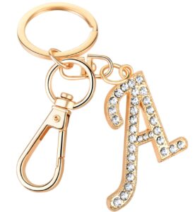 alphaacc keychain for women purse charms for handbags crystal alphabet initial letter pendant with key ring,letter a