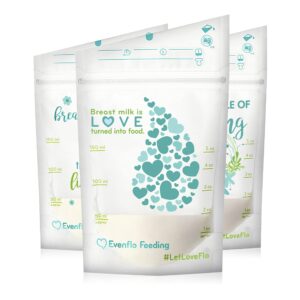 evenflo feeding advanced breast milk storage bags for breastfeeding - 5 ounces (50 count)