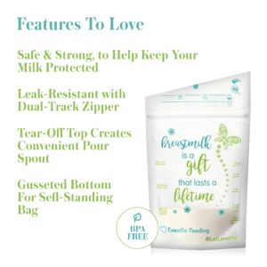 Evenflo Feeding Advanced Breast Milk Storage Bags for Breastfeeding - 5 Ounces (50 Count)