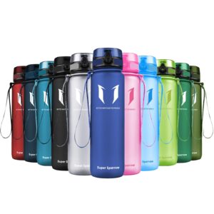 super sparrow water bottle - 17 oz - bpa & toxic free tritan water bottles - one touch opening - leak-proof plastic bottle - kids water bottle for office, gym, outdoor, sports