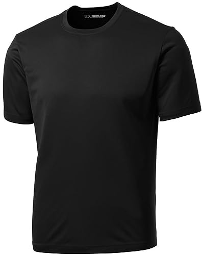 DRIEQUIP Men's Tall Short Sleeve Moisture Wicking Shirt,Black-3XLT