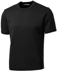 driequip men's tall short sleeve moisture wicking shirt,black-3xlt