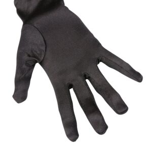 Xuhan Women's 21" Long Full Finger Evening Satin Gloves (Black)