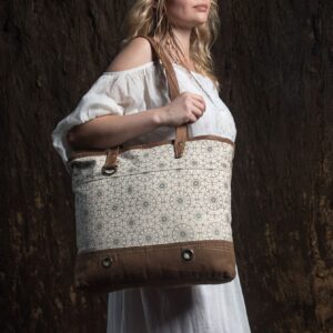 Myra Bags Ferris Wheel Upcycled Canvas Tote Bag S-0941