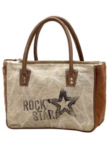 myra bags rock star upcycled canvas hand bag s-1045