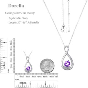 Natural Amethyst Gemstone Necklace for Wife Birthday Gifts Mom Forever Love Infinity Moon Sterling Silver Jewelry for Her