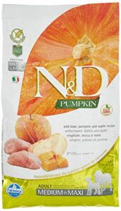 farmina natural & delicious grain-free pumpkin, boar and apple adult medium breed dry dog food 5.5 pounds