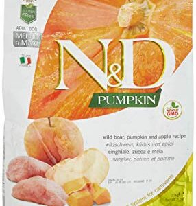 Farmina Natural & Delicious Grain-Free Pumpkin, Boar and Apple Adult Medium Breed Dry Dog Food 5.5 Pounds