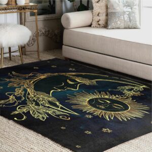 alaza ethnic moon sun moon star vintage stylish area rug rugs for living room bedroom 7' x 5'