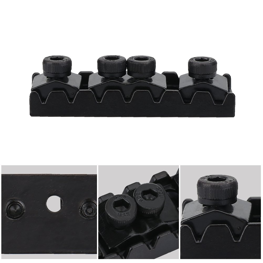 2Pcs Electric Guitar Locking Nut Black String Locking Nut With Mounting Screws For Tremolo Bridge 7 Strings Electric Guitar Instruments Accessory Schecter Guitar Locking Nut Screws