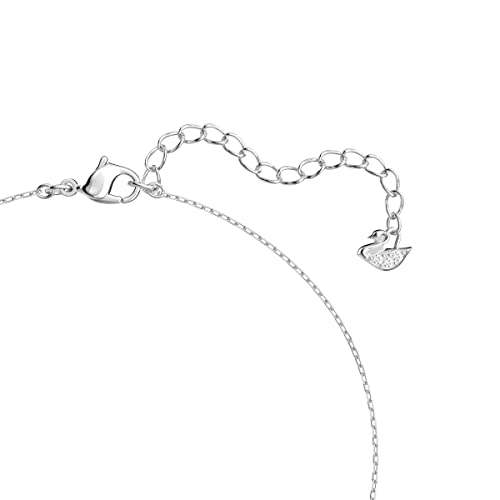 SWAROVSKI Stilla Attract Necklace, Clear Round-Cut Crystal in a Rhodium-Finish Setting, Part of the Stilla Attract Collection