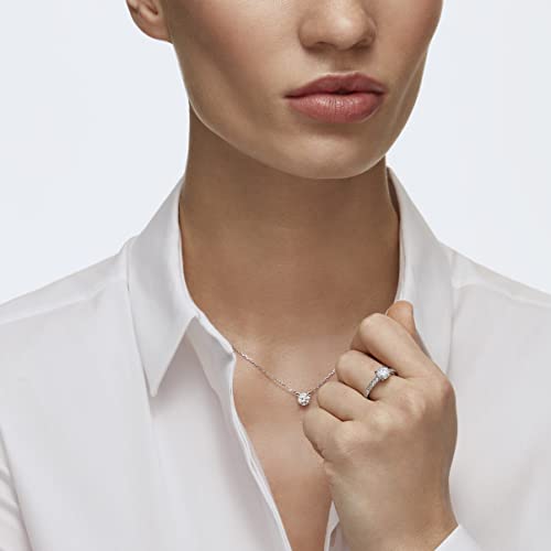 SWAROVSKI Stilla Attract Necklace, Clear Round-Cut Crystal in a Rhodium-Finish Setting, Part of the Stilla Attract Collection