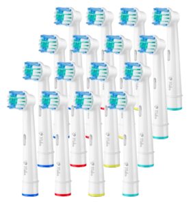 milos electric toothbrush heads for adults aged 16+, pack of 16 professional toothbrush replacement heads, compatible with oral-b toothbrushes