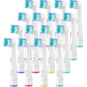 Milos Electric Toothbrush Heads for Adults Aged 16+, Pack of 16 Professional Toothbrush Replacement Heads, Compatible with Oral-B Toothbrushes