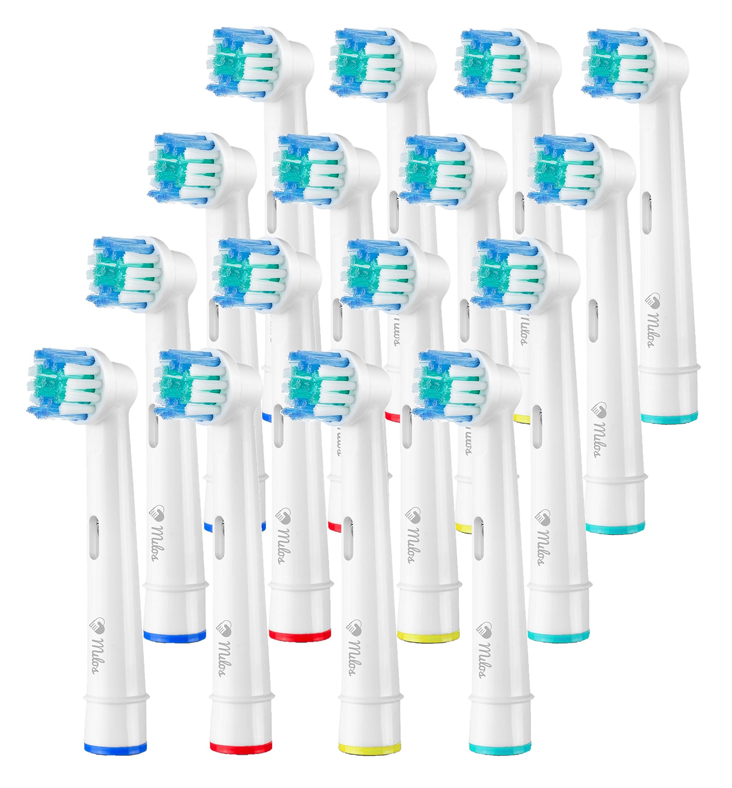 Milos Electric Toothbrush Heads for Adults Aged 16+, Pack of 16 Professional Toothbrush Replacement Heads, Compatible with Oral-B Toothbrushes