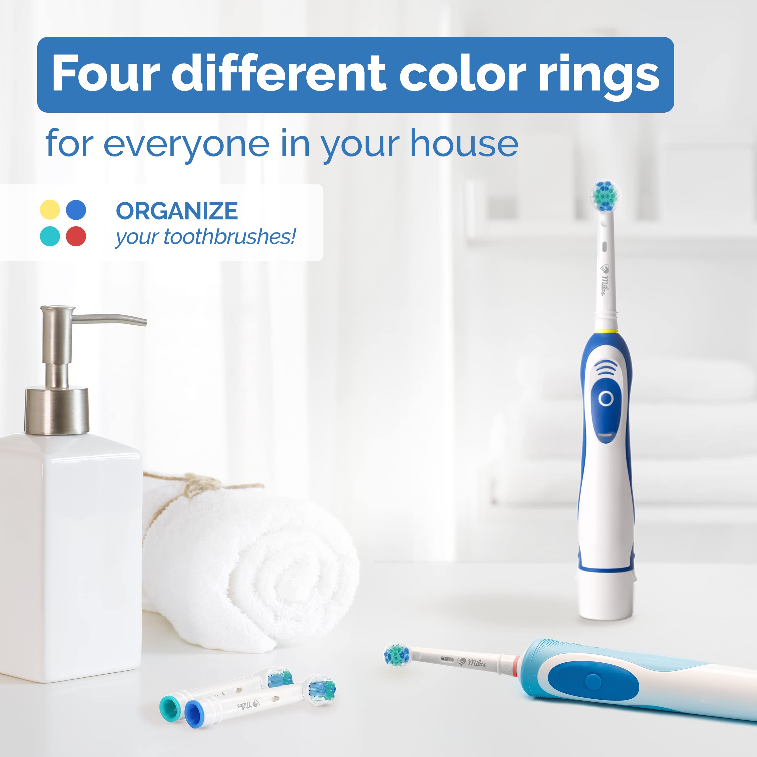 Milos Electric Toothbrush Heads for Adults Aged 16+, Pack of 16 Professional Toothbrush Replacement Heads, Compatible with Oral-B Toothbrushes