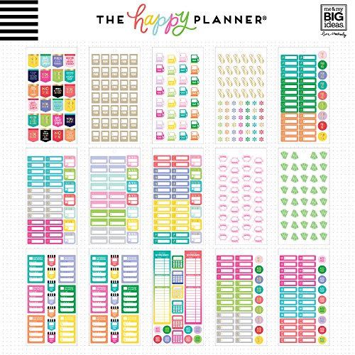 me & my BIG ideas Sticker Value Pack for Classic Planner - The Happy Planner Scrapbooking Supplies - Budget Theme - Multi-Color & Gold Foil - Great for Projects & Albums - 30 Sheets, 682 Stickers