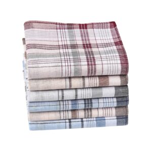 houlife handkerchiefs for men, soft cotton mens handkerchief with striped pattern classic hankies for men in assorted color (multicoloure 6pcs)