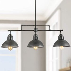 log barn pendant lighting for kitchen island, black chandelier in brushed antique dark metal finish, industrial linear ceiling fixture hanging for dining rooms, pool tables