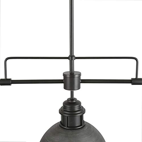 LOG BARN Pendant Lighting for Kitchen Island, Black Chandelier in Brushed Antique Dark Metal Finish, Industrial Linear Ceiling Fixture Hanging for Dining Rooms, Pool Tables