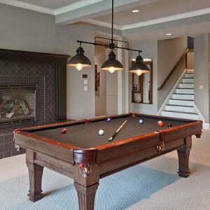 LOG BARN Pendant Lighting for Kitchen Island, Black Chandelier in Brushed Antique Dark Metal Finish, Industrial Linear Ceiling Fixture Hanging for Dining Rooms, Pool Tables