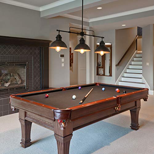 LOG BARN Pendant Lighting for Kitchen Island, Black Chandelier in Brushed Antique Dark Metal Finish, Industrial Linear Ceiling Fixture Hanging for Dining Rooms, Pool Tables