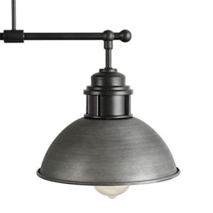 LOG BARN Pendant Lighting for Kitchen Island, Black Chandelier in Brushed Antique Dark Metal Finish, Industrial Linear Ceiling Fixture Hanging for Dining Rooms, Pool Tables