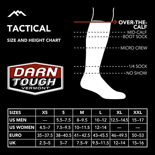 Darn Tough Tactical Boot Extra Cushion Socks (T4033) Unisex – (Black, Large)