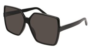 saint laurent women's sl 232 betty sunglasses, black/solid grey, one size