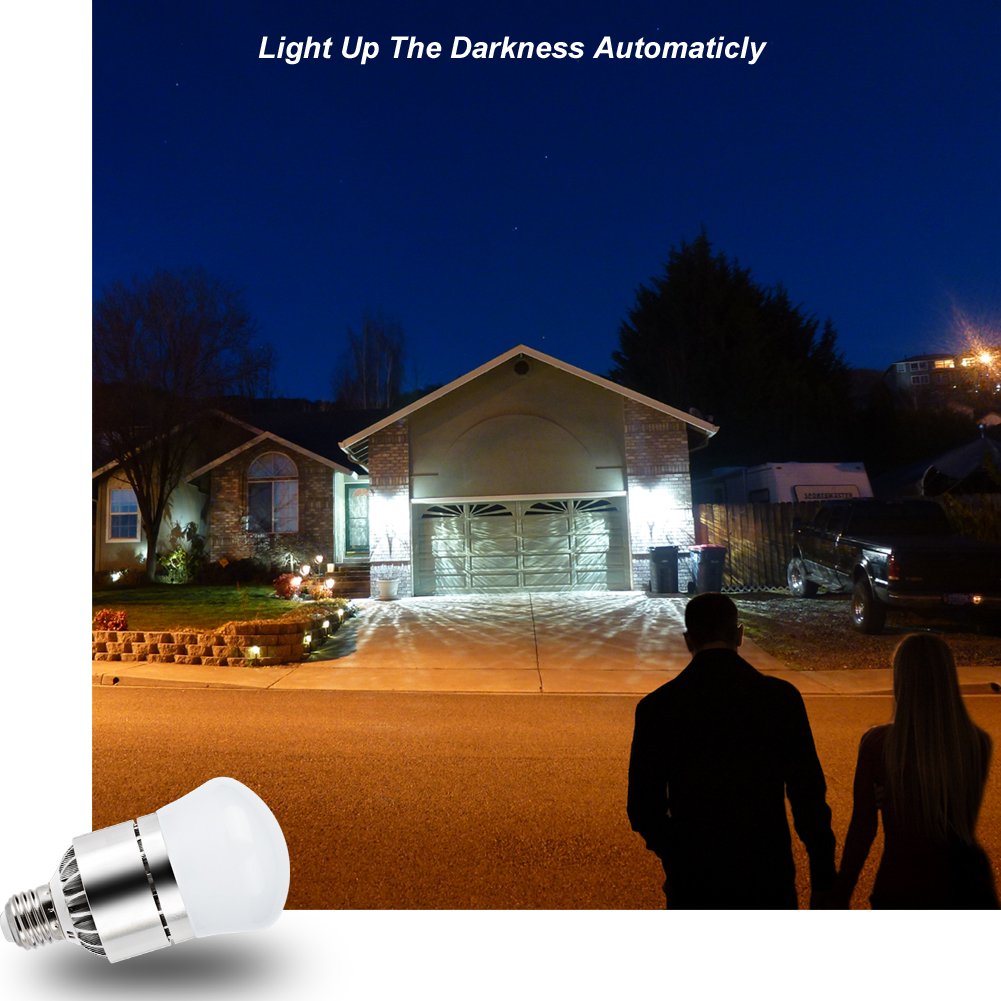 Vgogfly 12W Dusk to Dawn Light Bulb 2700K Soft White