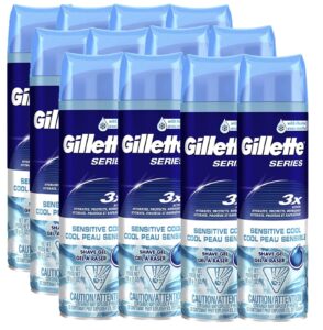 gillette series sensitive cool shaving gel, 7 oz, pack of 12