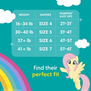 Pampers Easy Ups Girls & Boys Potty Training Pants - Size 2T-3T, 25 Count, My Little Pony Training Underwear (Packaging May Vary)