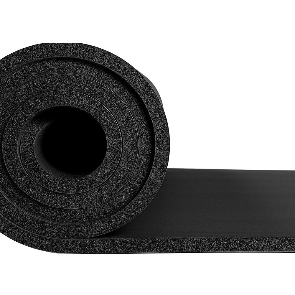 Yoga Mat with Bag and Strap Premium Slip Resistant Exercise Mat, 10mm thick, 72 x 24 inches, Perfect for Yoga, Pilates, Stretching, Floor exercise and Toning workouts (Black)