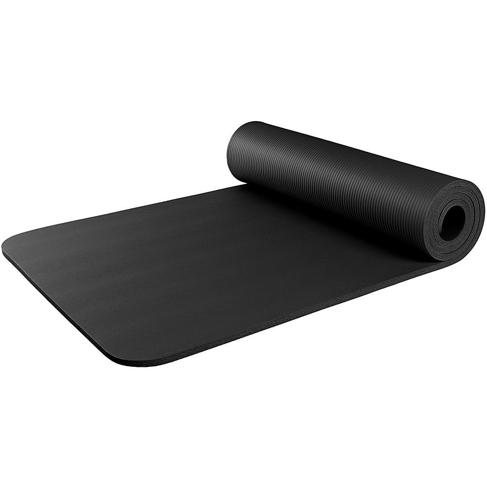 Yoga Mat with Bag and Strap Premium Slip Resistant Exercise Mat, 10mm thick, 72 x 24 inches, Perfect for Yoga, Pilates, Stretching, Floor exercise and Toning workouts (Black)