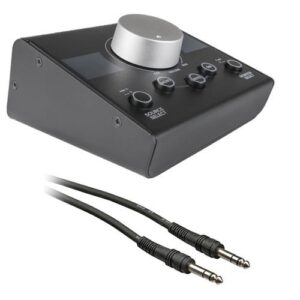 mackie big knob passive studio monitor controller with 1/4" male phone to 1/4" male phone trs cable -5