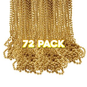 windy city novelties - 33" inch metallic bead necklace bulk 72 pack (gold)