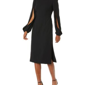 Jill Jill Stuart Women's Sheath Dress with Sleeve Detail, Black, 4