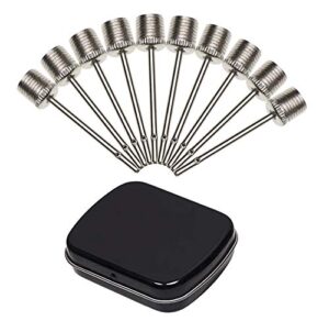 mini skater stainless steel ball pump pins inflation needles with tin box replacement for basketball football rugby soccer volleyball bike electric or hand pump, 12pcs