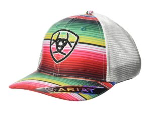 ariat women's serape center shield mesh snap cap, multi, one size