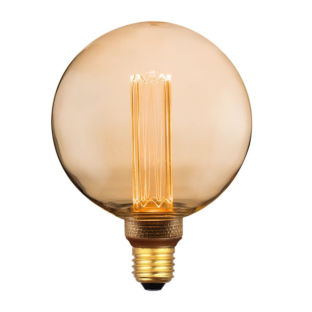 Harwez Globe Decorative LED Light Bulb, Oversized Round Dimmable Amber RN(Retro&Novelty) G125/G40, Virtual Filament, Edison 3.5W 2000K Soft Warm Mood Lighting(Not Daylight White), E26 Medium Base