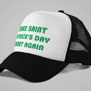 Tstars Make St. Patrick's Day Great Again Trump Trucker Hat Mesh Cap One Size Green/White