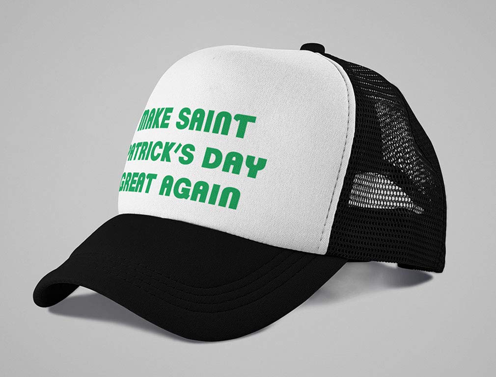 Tstars Make St. Patrick's Day Great Again Trump Trucker Hat Mesh Cap One Size Green/White