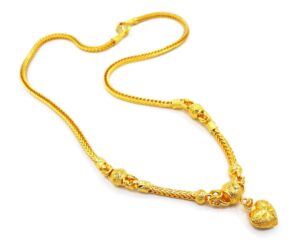 chain 24k thai baht yellow gold plated filled necklace jewelry women 20" pendant heart