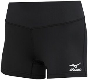 mizuno mens women's victory 3.5" inseam volleyball shorts, black, medium us