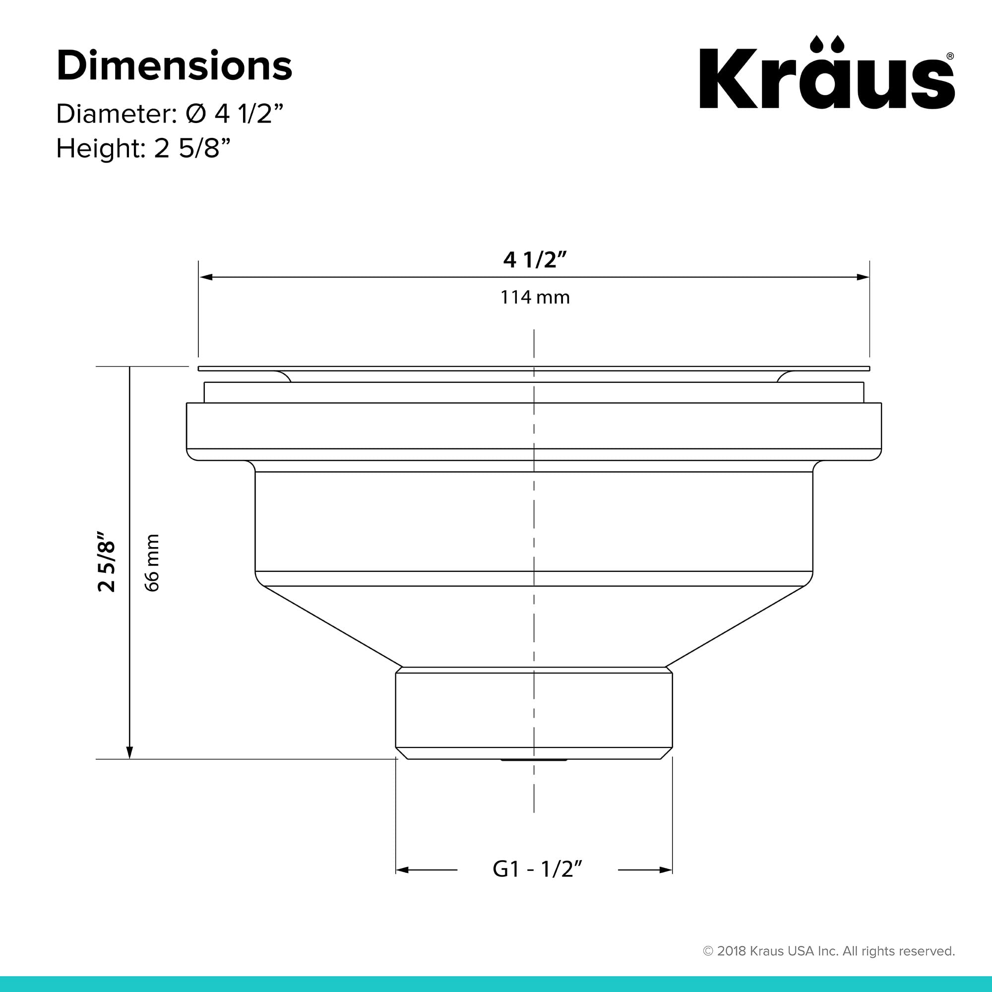 KRAUS Stainless Steel Versi Drain Assembly with FlipCap, ST-4