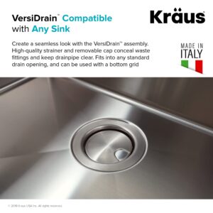 KRAUS Stainless Steel Versi Drain Assembly with FlipCap, ST-4